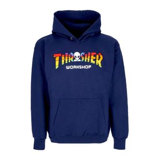 Thrasher Navy Hoodie mit Fleecefutter - - Sweatshirts & Hoodies - Herren - Blau - XL