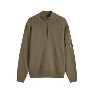 C.P. Company Lammwolle Strick mit Halbem Rei&szlig;verschluss - - Knitwear - Herren - Gr&uuml;n - 2XL