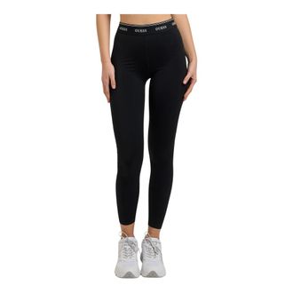 Guess Femme, Pantalons, Noir, Taille: 40 FR Alba Logo-Waistband Leggings