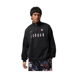 Nike Jordan Homme, Sport, Noir, Taille: XL Flight Graphic Fleece 1/4-Zip