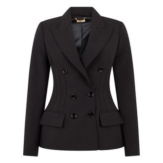 Elisabetta Franchi Strukturierter Zweireiher - - Jackets - Damen - Schwarzk - L