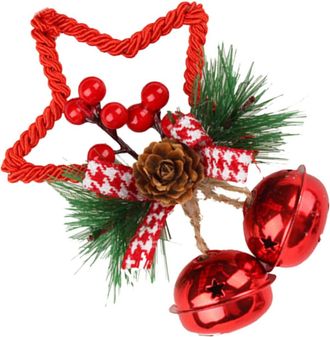 Pretyzoom Sternform Weihnachtsbaum Dekorative Glocke Hängende Bowknot Design Weihnachtsdekor Weihnachtsschmuck