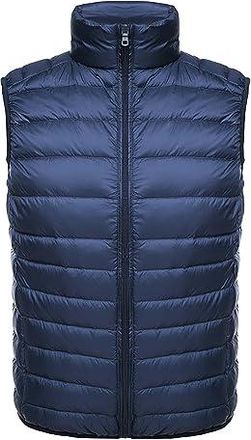 Generic Doudoune sans manches pour homme - Gilet imperméable de couleur unie pour hommes - Manteaux dhiver matelassés confortables et chauds pour hommes - Dou