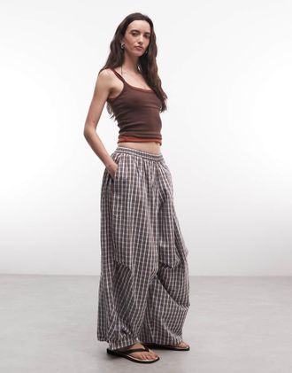 Collusion pantalon baggy XL &agrave; carreaux marine-Multi