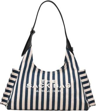 Marc Jacobs Sac The Stripe Canvas Belted en coton et lin