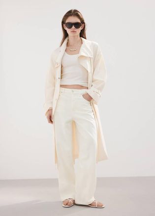 Mango Jean balloon taille haute blanc - Femme - 32 - MANGO