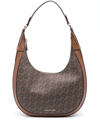 Michael Kors sac porté épaule Preston à motif monogrammé - Marron