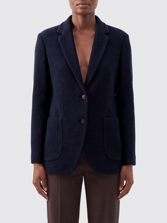 Brunello Cucinelli Blazer droit en velours &agrave; revers en pointe