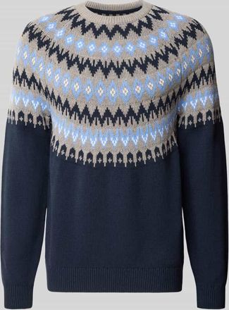 Mc Neal Strickpullover mit Norweger-Muster und Rundhalsausschnitt