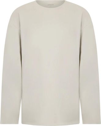 Christophe Lemaire Homme, Pulls, Beige, Taille: S LS T-Shirt en Coton Soie