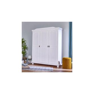 M&S Collection Armoire 3 portes en pin massif blanc - chambery