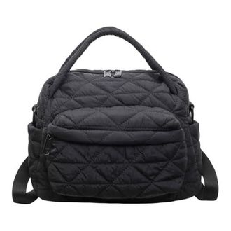 Generic Sac &agrave; bandouli&egrave;re &eacute;l&eacute;gant de couleur unie pour femme avec fermeture &eacute;clair et poign&eacute;e sup&eacute;rieure souple, Noir, 270.00x220.00x100.00mm