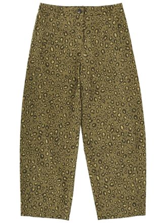 Paul Smith Animal Print Cotton Trousers - Brown