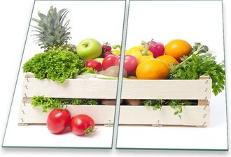 Decorwelt | Herdabdeckplatten 2x30x52 cm Ceranfeldabdeckung 2-Teilig Universal Elektroherd Induktion für Kochplatten Herdschutz Deko Schneidebrett Sicherheitsgl