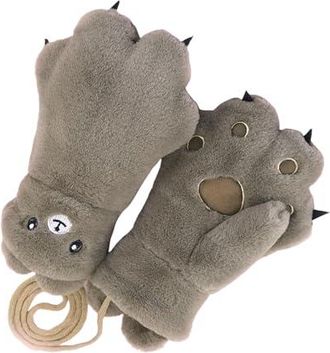 Generic Gants dhiver en forme de patte danimal - Moufles dhiver en peluche douce &eacute;paisse - Gants chauds danimaux - Costume de cosplay | Gants fantaisie amusan