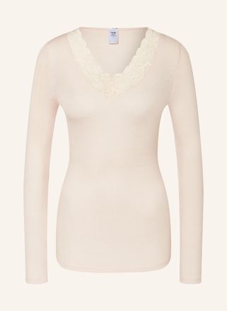 CALIDA Calida Longsleeve Silky Wool Lace Aus Merinowolle Mit Seide rosa