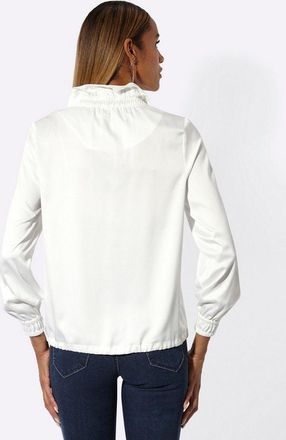 Cr&eacute;ation L Klassische Bluse Satin-Bluse Langarm