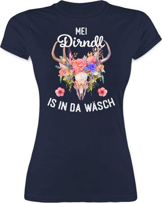 Shirtracer Shirt Damen - Kompatibel mit Oktoberfest - Ersatz Dirndl Der Wille Z&auml;hlt - XXL - Navy Blau - trachtenshirt Hirsch Trachten t Shirts bayrische geweih t