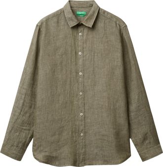 Benetton Herren Camicia 5bku5qjg8 Hemd, grün, Large