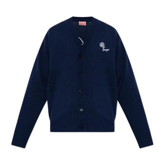 Kenzo Logo Strickjacke - - Knitwear - Herren - Blau - M