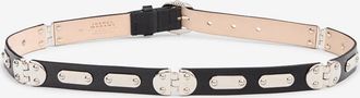 Isabel Marant Ceinture Depson En Cuir - Femme - Noir-palladium - Taille75 - Isabel Marant