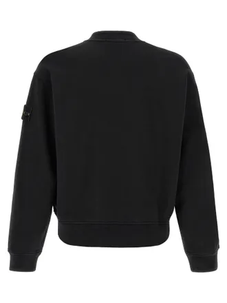 Stone Island Mens Black Cotton Sweatshirt Clothing