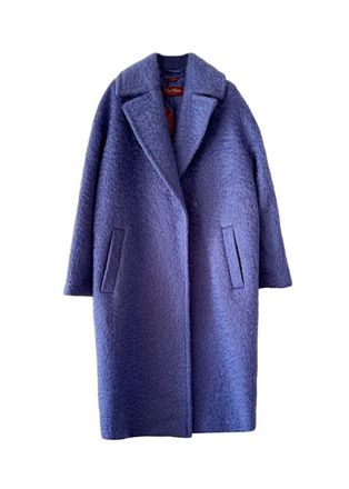 Max Mara S Max Mara Blue Longline Wool Coat Size S