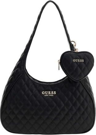 Guess sac &agrave; &eacute;paule Atabey Hobo Bag Black noir