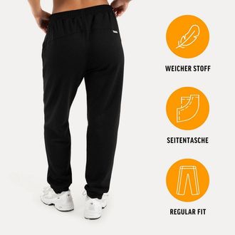 Smilodox Jogginghose Saria Damen, Sweatpants aus Baumwole, Regular Fit, Gym & Freizeit Soft Touch, Tunnelzug, Rippbund, Gymwear