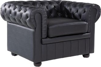 Beliani Beliani - Sessel Schwarz Echtleder Chesterfield Stil Wohnzimmer Salon
