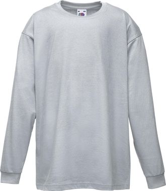Fruit Of The Loom Kids Valueweight Long Sleeve T-Shirt Kinder Shirt Langarm, Farbe:dunkelgrau meliert, Größe:164