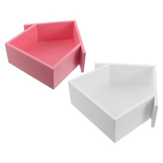 SOLUSTRE 2 St&uuml;ck Schwebende Holzregale Hausf&ouml;rmig aus Massivholz Wei&szlig; Rosa Wandregal f&uuml;r Kinderzimmer Badezimmer Eingangsbereich Wandaufbewahrung mit Glatter O