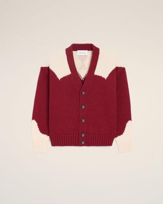 Ami Cardigan Rouge Ami De Coeur en Laine Soleil Rouge & Lune - XXS - Unisex