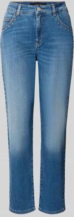 Marc Cain Slim Fit Jeans aus Baumwoll-Mix mit Nietenbesatz