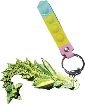 Generic Porte-clés dragon articulé imprimé en porte-clés dragon articulé - Porte-clés chinois dragon imprimé dans, pendentifs de lannée du dragon pour hommes 