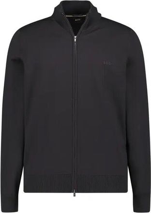 HUGO BOSS Herren Cardigan schwarz unifarben