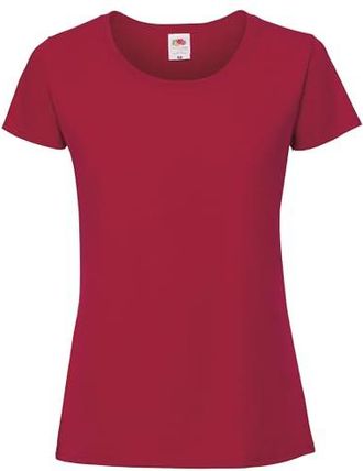 Fruit Of The Loom Ladies Iconic 195 - T-shirt moulant pour femme en coton peign&eacute;, col rond, basique avec coutures lat&eacute;rales, framboise, S