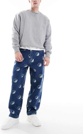 Santa Cruz Jean baggy à monogramme yin et yang - Bleu moyen délavé