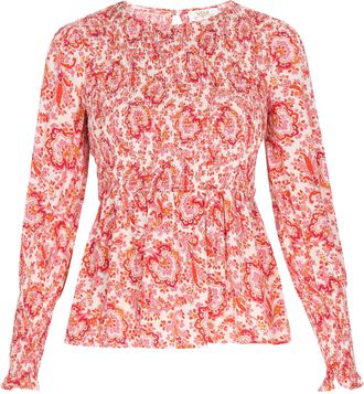 Usha Bluse Frauen rot mehrfarbig