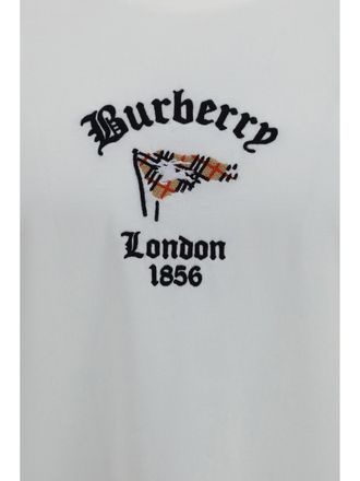 Burberry Mens T-Shirt Check Cotton Chalk T-Shirts And Polos