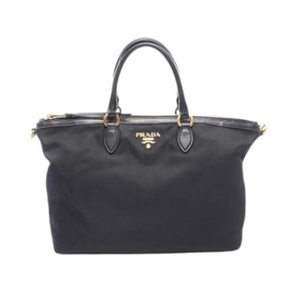 Prada Pre-owned Tessuto Soft CA Sac fourre-tout en nylon et cuir - Femme - Pre-owned - Noir - Taille: ONE Size