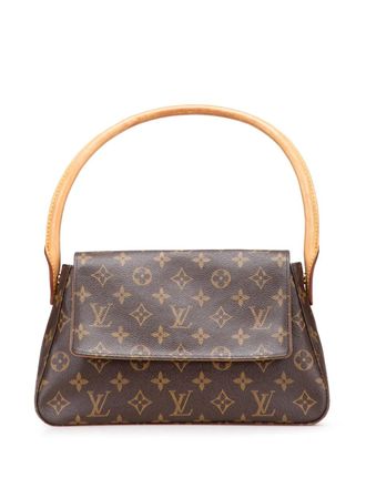 Louis Vuitton mini sac porté épaule monogrammé Looping (2002) - Marron