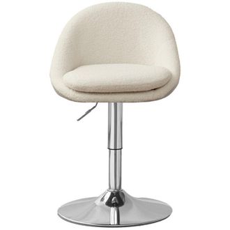 Vasagle Chaise R&eacute;glable Pivotante, avec Dossier et Socle, Cr&egrave;me et Gris