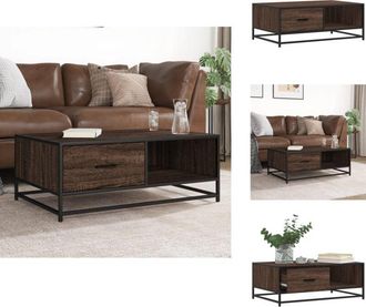 vidaXL Couchtisch Braun Eichen-Optik 90x57x35 cm Holzwerkstoff Metall - Couchtisch - Couchtische - Couchtisch Niedrig - Tisch