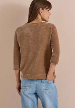 Cecil 3/4-Arm-Shirt aus Cord mit Boat Neck