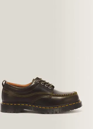 Dr. Martens Lowell 4-&Ouml;sen Mayhem Leder Moc Toe Schuhe in Gr&uuml;n, Gr&ouml;&szlig;e: 36