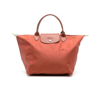 Longchamp Femme, Sacs, Brun, Taille: ONE Size Sac cabas brod&eacute; textur&eacute; marron ch&acirc;taigne