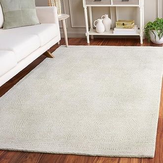 Safavieh Zeitgenössische Teppich für Wohnzimmer, Esszimmer, Schlafzimmer - Abstract Collection, Kurzer Flor, Elfenbein und Rost, 122 X 183 cm