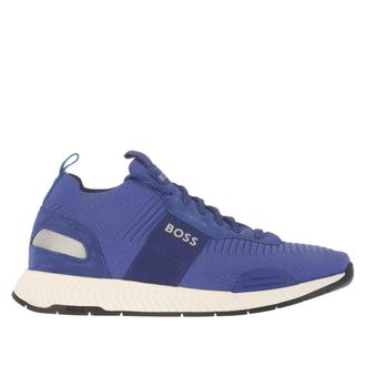 HUGO BOSS Herren Sneaker Titanium, Wildleder-Panel (Leuchtendes Blau)