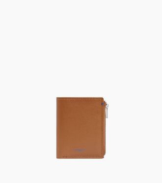 Le Tanneur Portefeuille vertical zipp&eacute; moyen mod&egrave;le Martin en cuir lisse